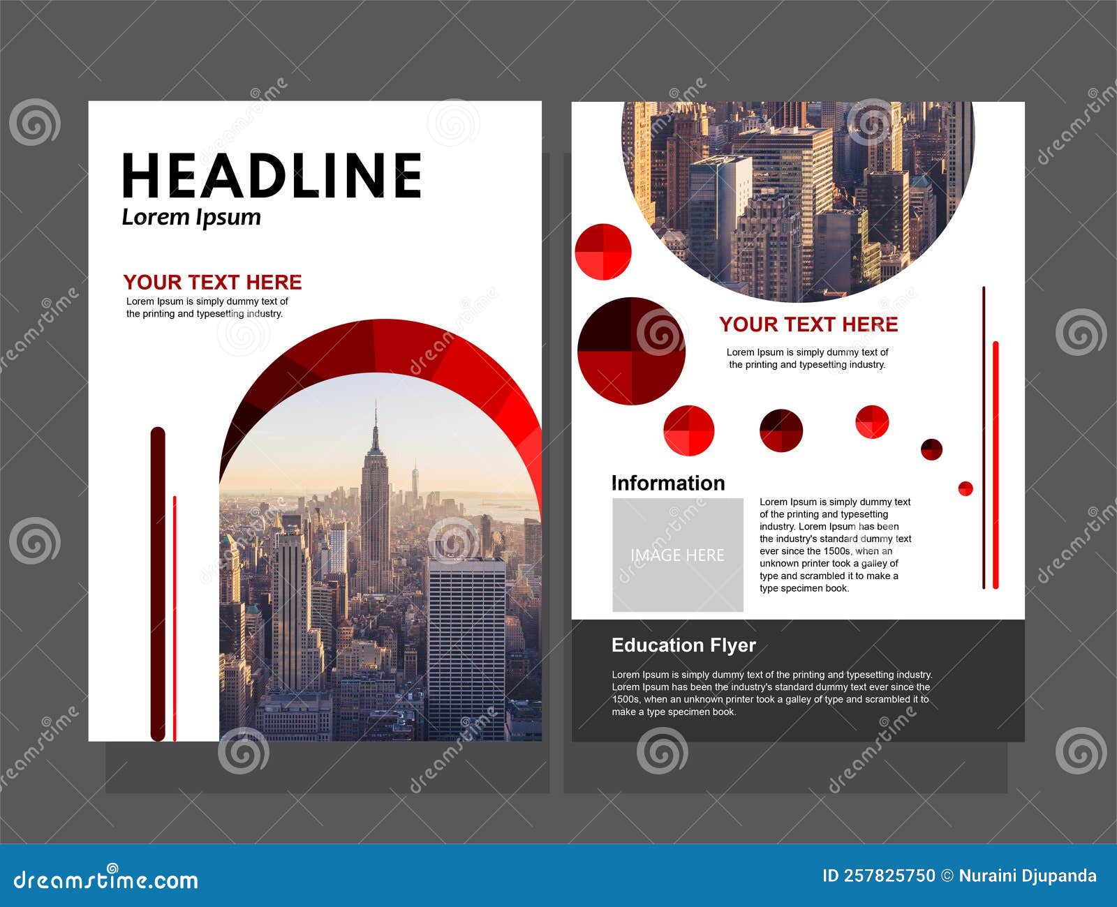 Flyer Template with Red Diamond Theme. Book Cover and Report Cover ...