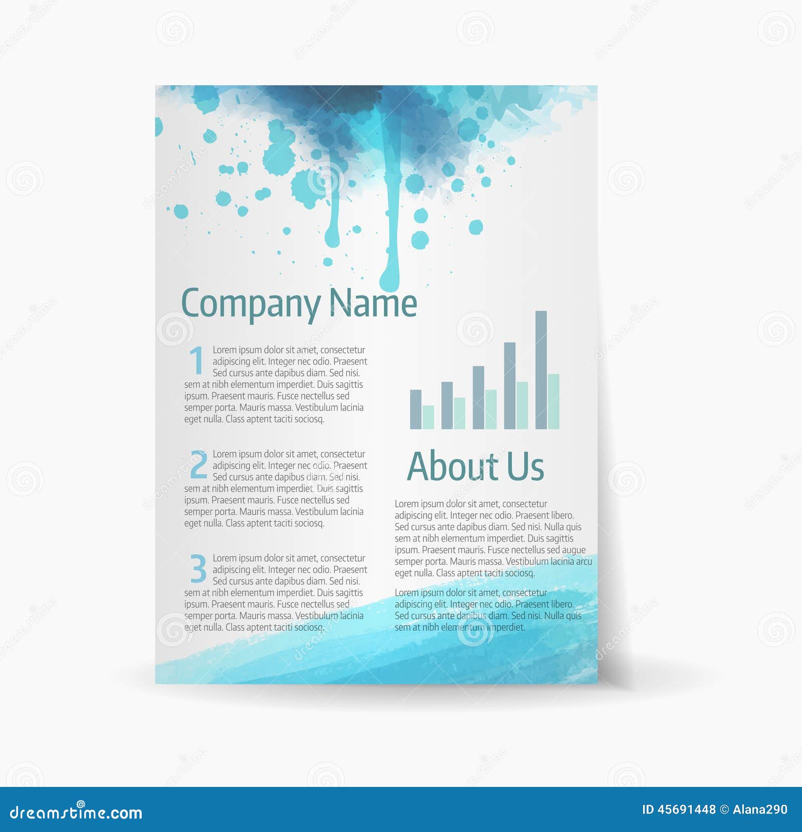 Flyer Template with Splash Design Stock Vector - Illustration of brush ...