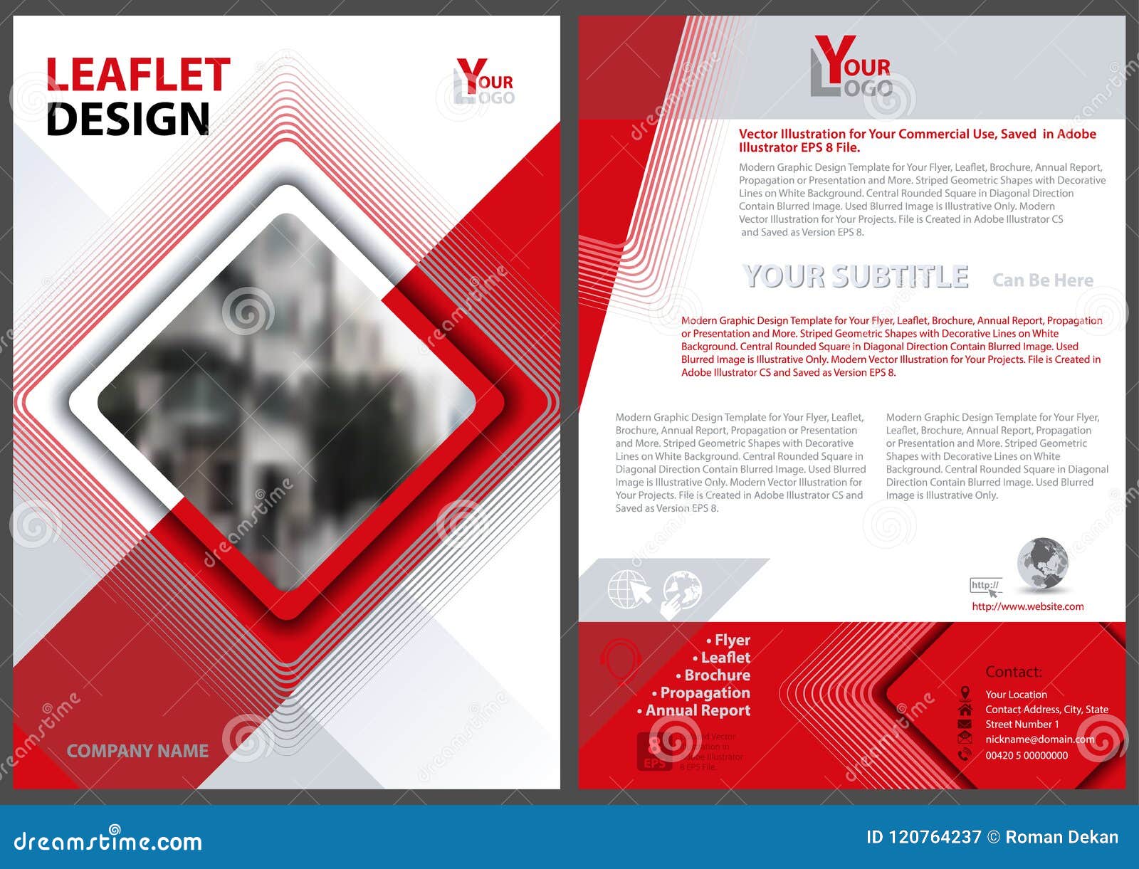 Flyer Template with Square and Lines Stock Vector - Illustration of ...