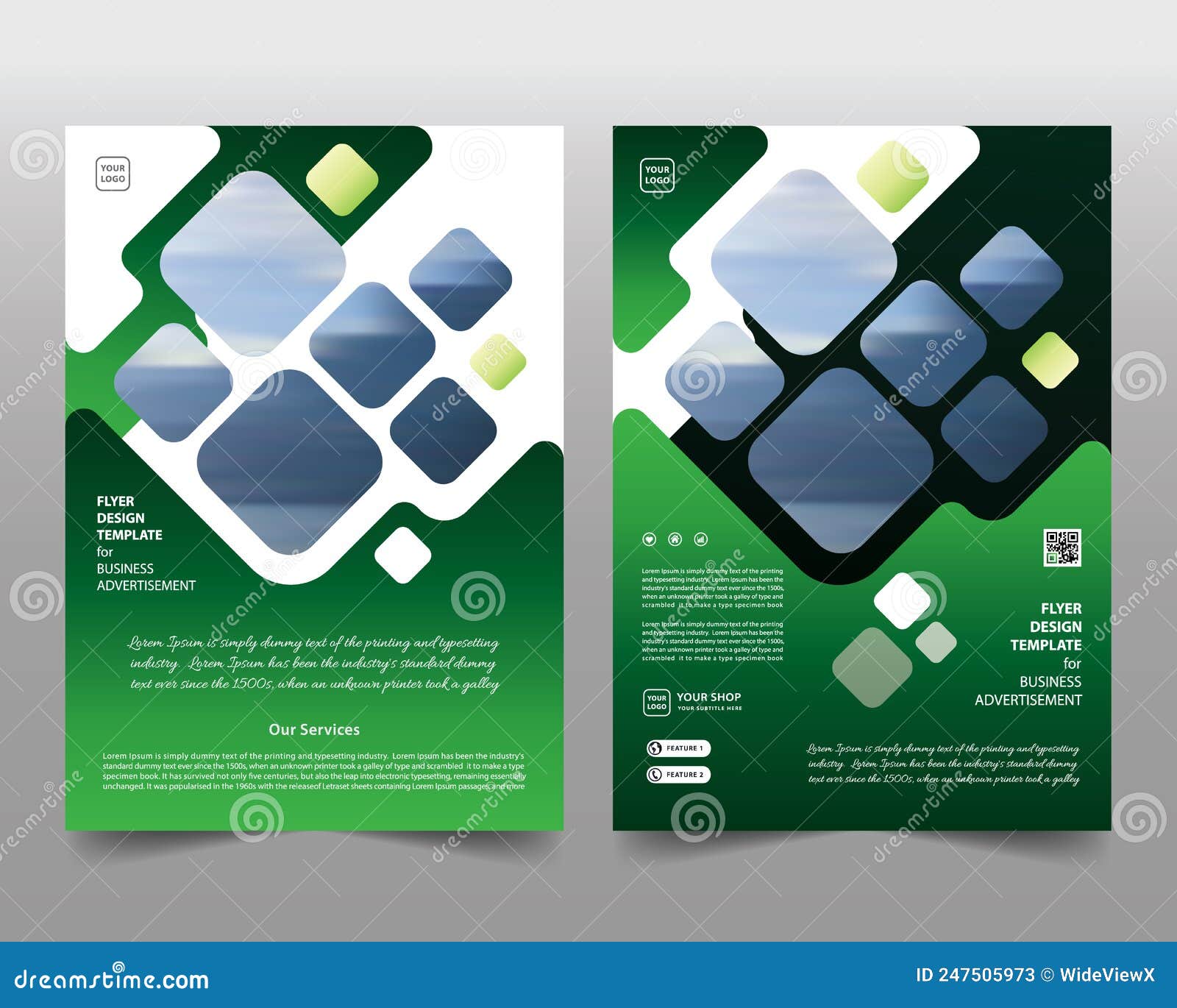 Green and White Color Flyer Cover Design Template Vector Stock Vector ...