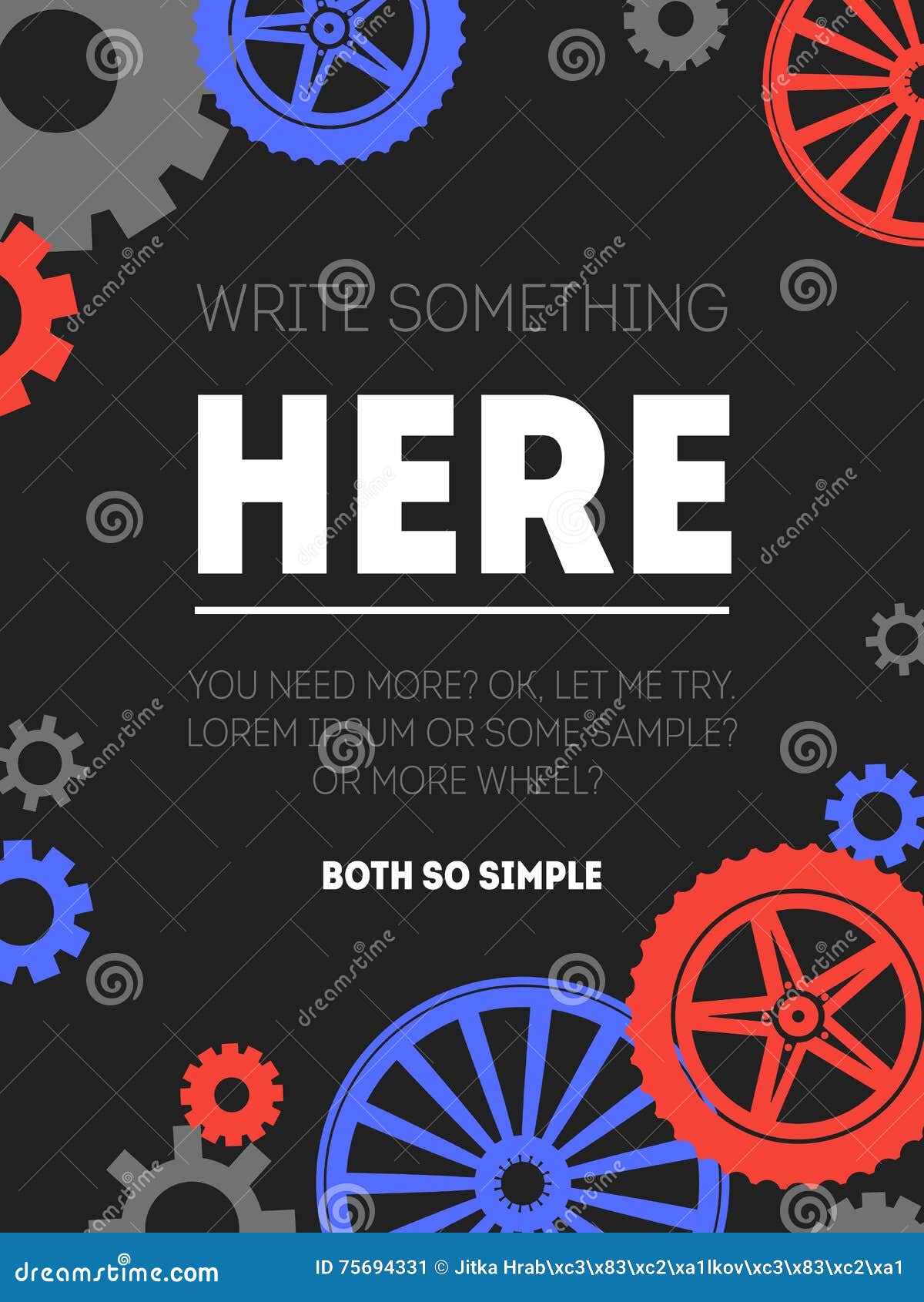 Flyer template with wheels stock illustration. Illustration of gears ...