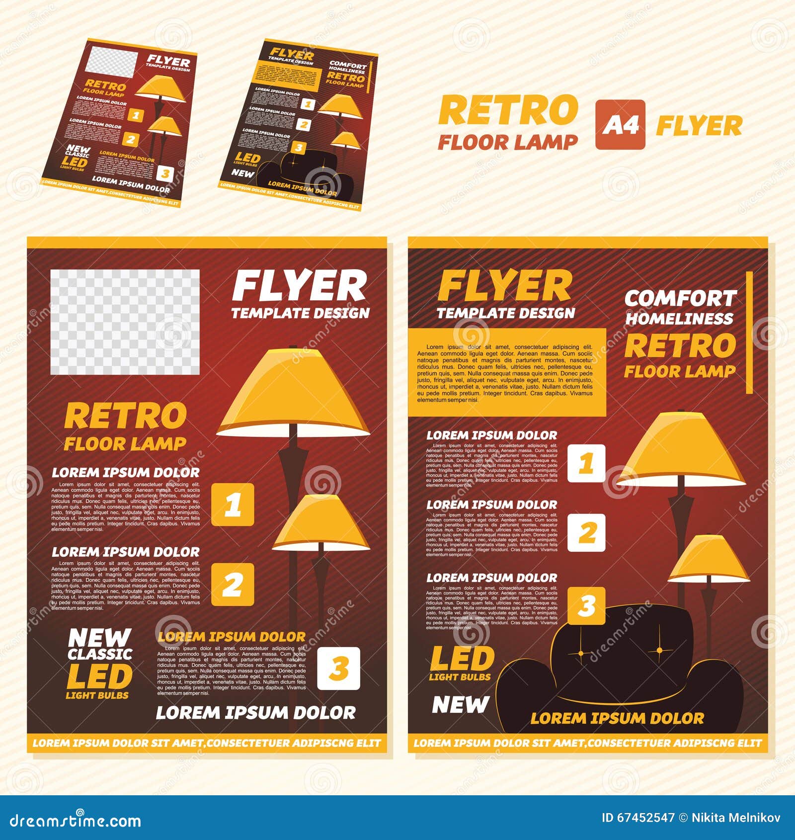 Flyer stock vector. Illustration of card, elegant, lightbulb - 67452547