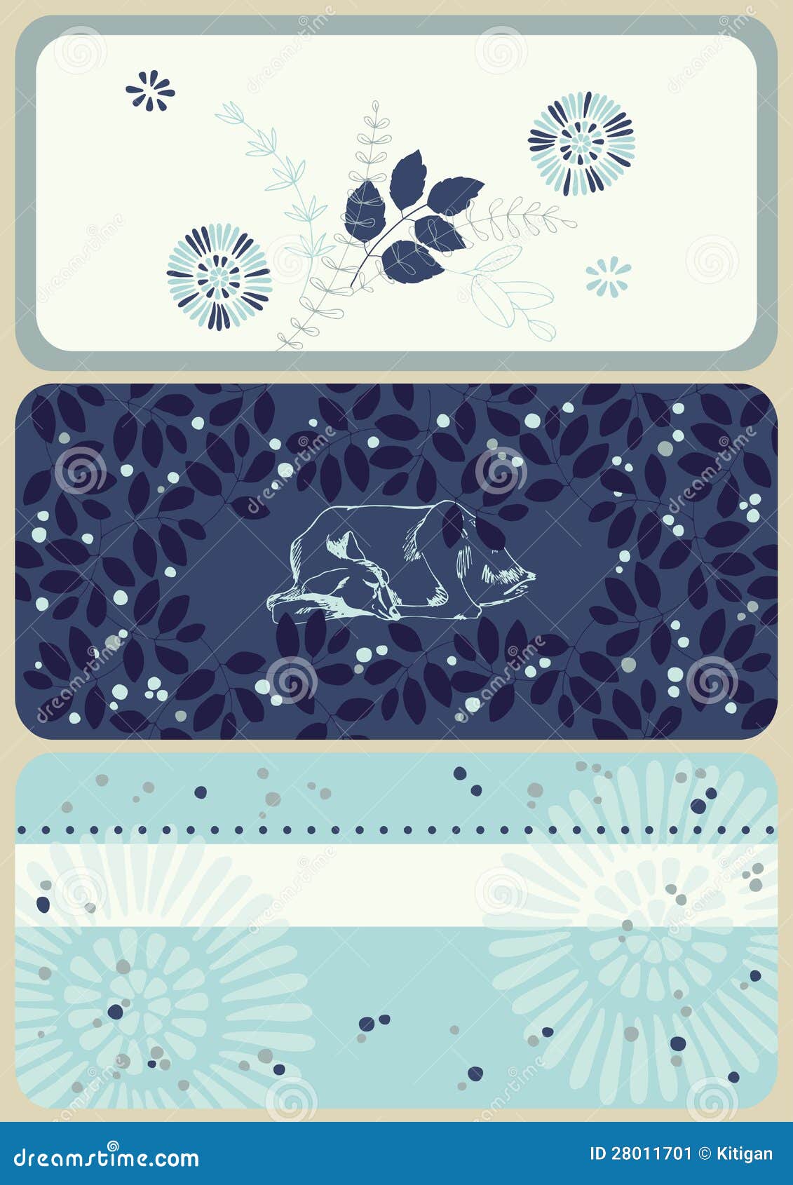 Flyers with Floral Pattern stock vector. Illustration of frame - 28011701