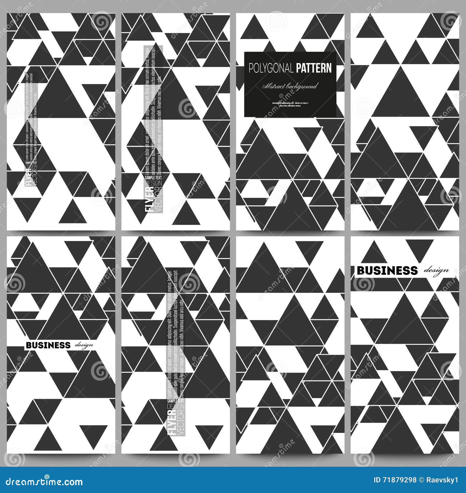 Flyers Set. Triangular Vector Pattern. Stock Vector - Illustration of ...