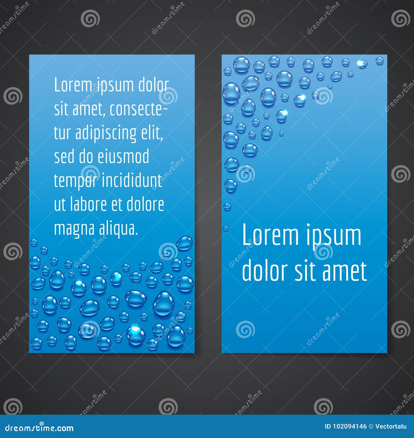 Flyers with water drops stock vector. Illustration of banner - 102094146