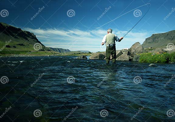 Flyfishing stock image. Image of hook, flow, blue, fisherman - 232731
