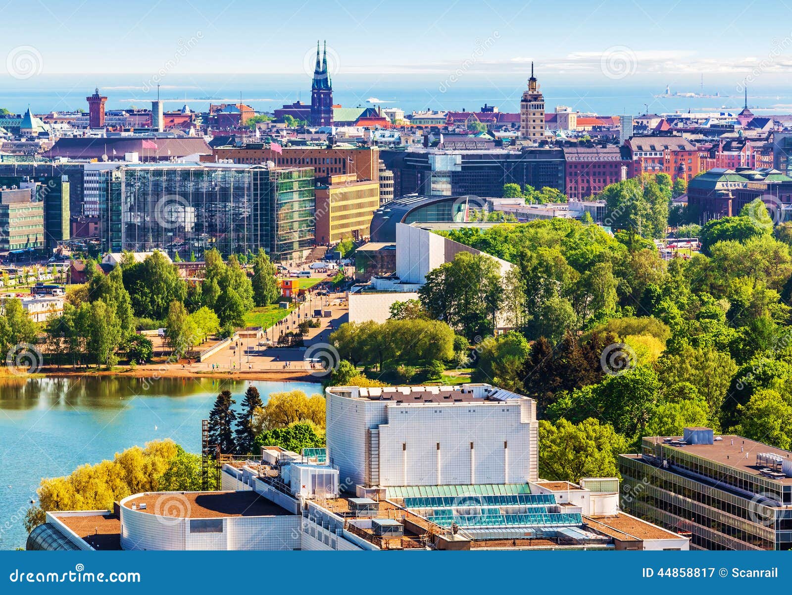 Flyg- Panorama Av Helsingfors, Finland Fotografering för Bildbyråer ...