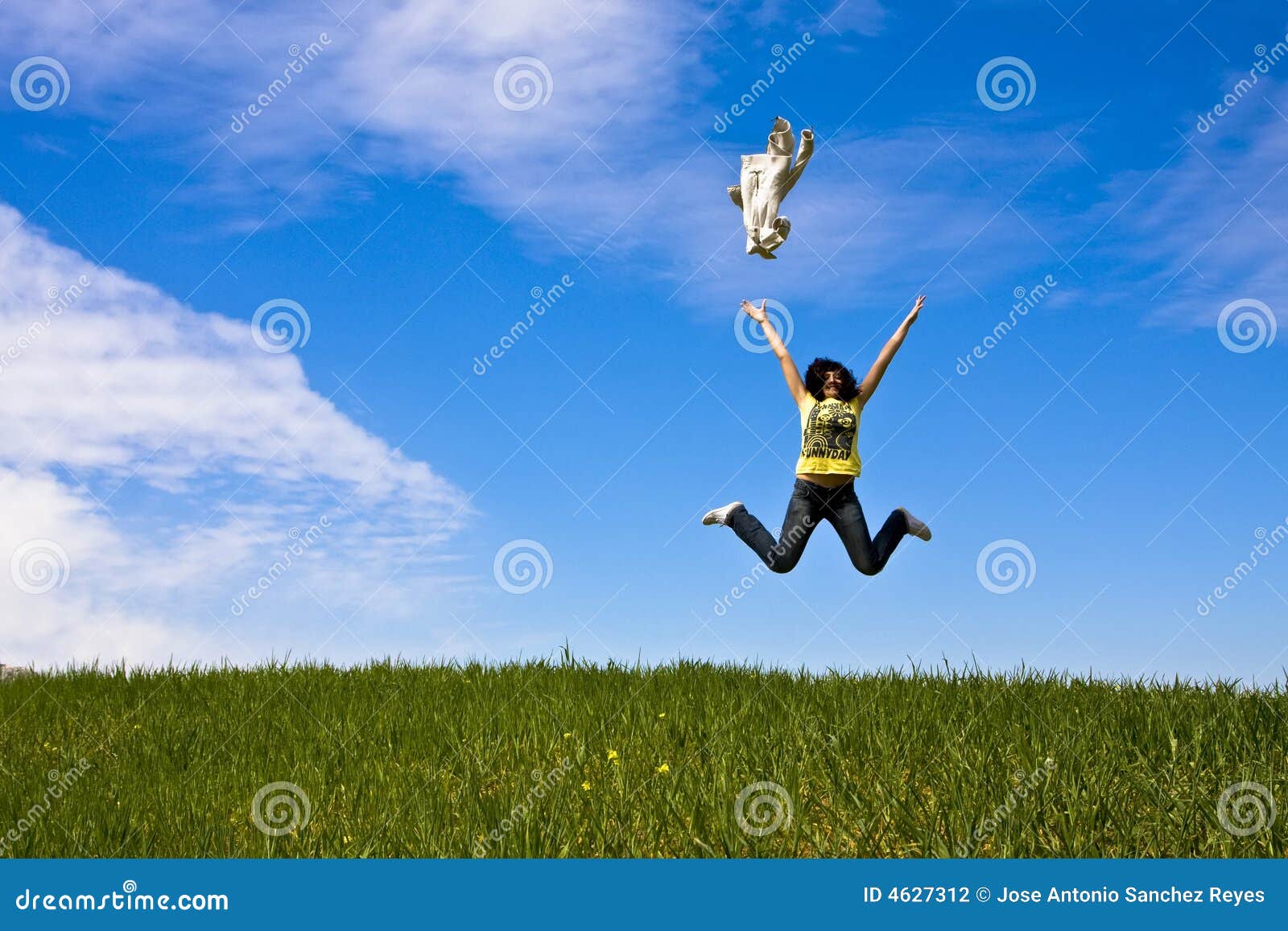 Flyga Lycklig Kvinna Bild. Bild: 4627312