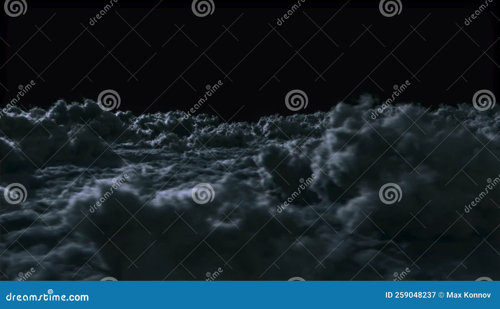 Flying Above the Cinematic Night Clouds Background Loop with Alpha ...