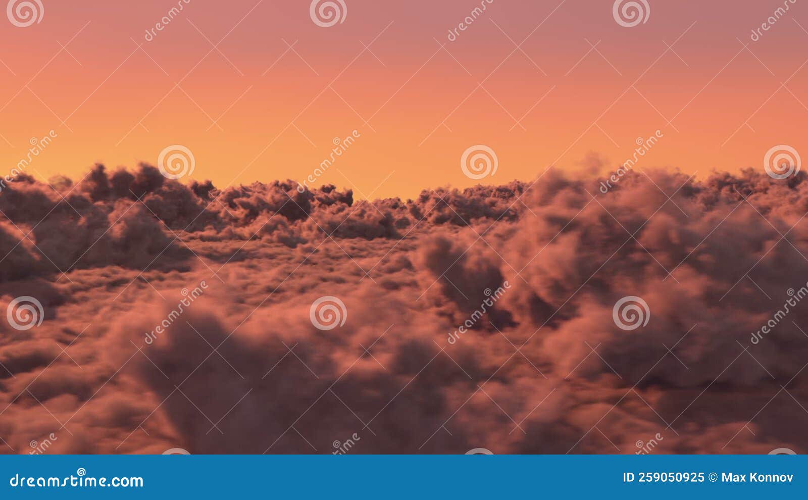 Flying Above the Cinematic Sunset Clouds Background Loop Stock Video ...