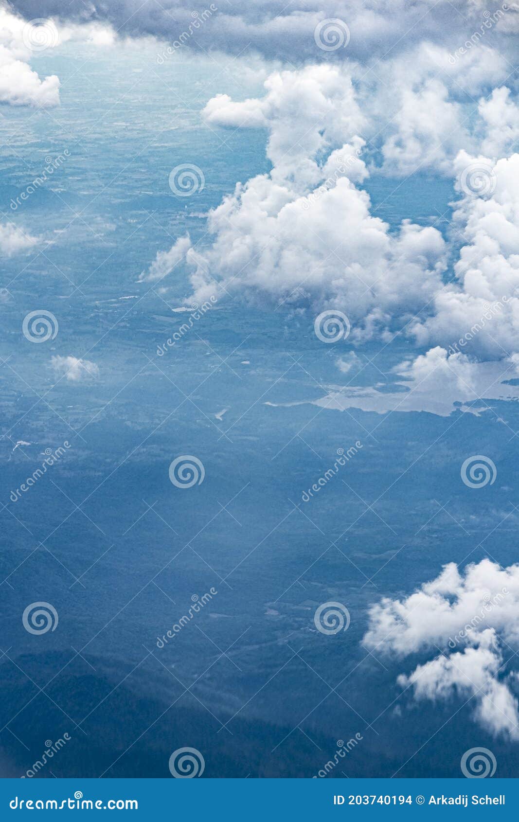 Flying Above the Clouds Over the Countryside of Thailand Stock Photo ...
