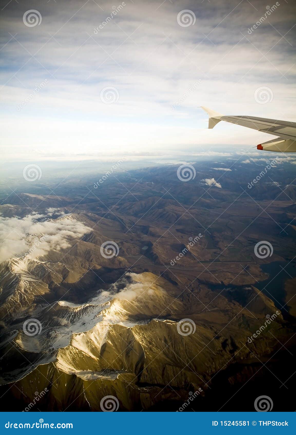 Flying Above Mountains at Sunset Stock Image - Image of atmosphere ...