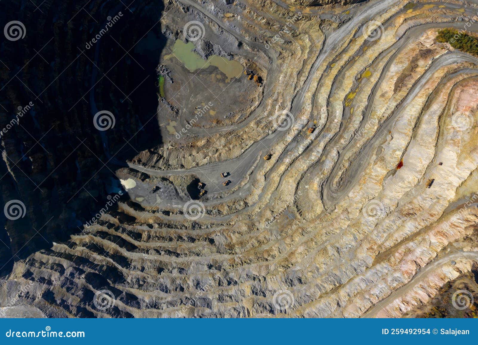 Flying Above an Open Pit Mine, Copper Excavation in Rosia Poieni ... Flying Above an Open Pit Mine, Copper Excavation in Rosia Poieni ...