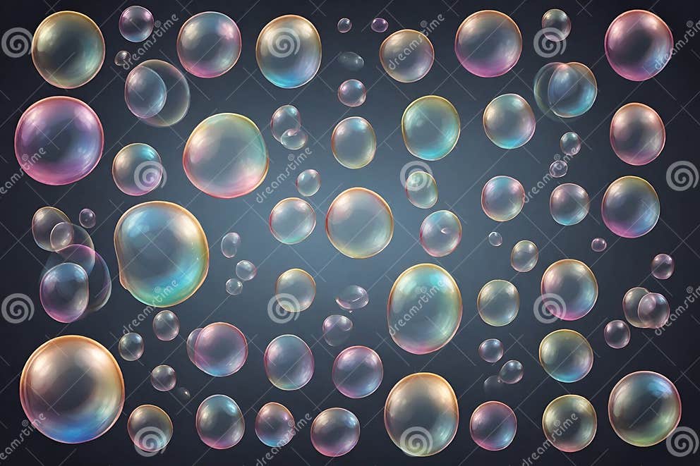 Flying Abstract Color Soap Bubbles Stock Illustration - Illustration of circle, bubbles: 296125835