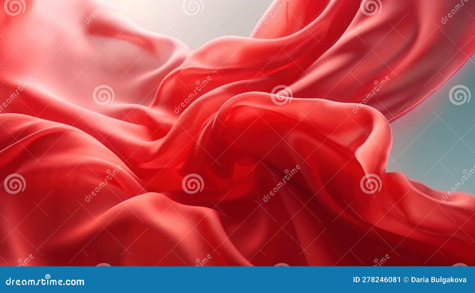 Flying Abstract Silk. Soft and Elegant Red Fabric with a Gentle Drape ...