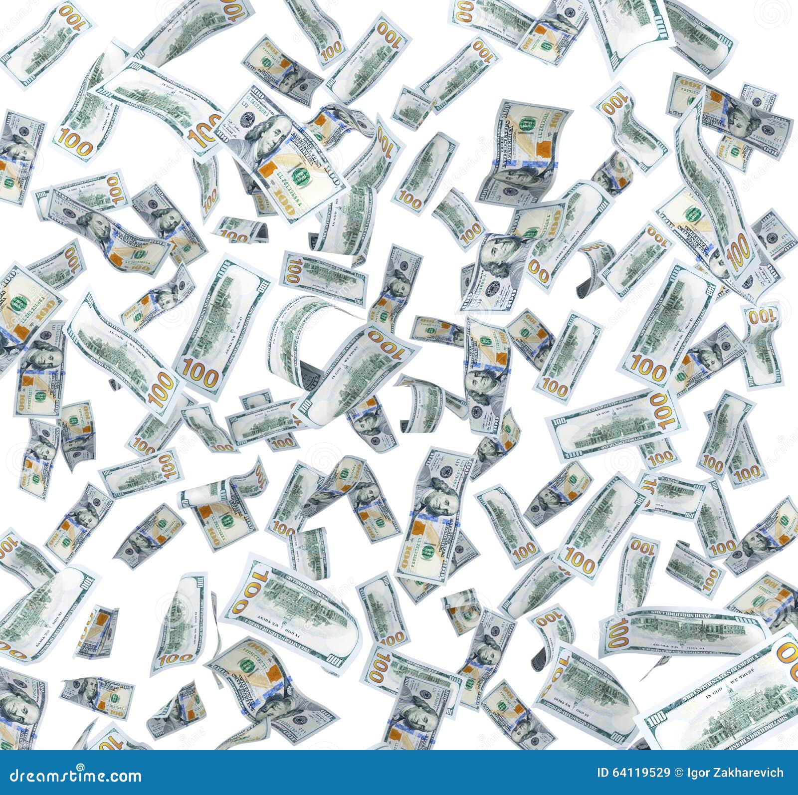 Flying In The Air Dollar Bills Stock Image - Image of perspective ...