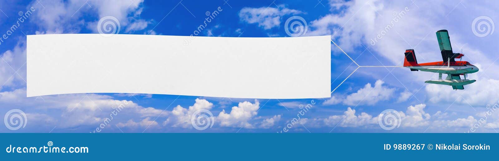 Flying Airplane And Banner Royalty Free Stock Photography - Image: 9889267