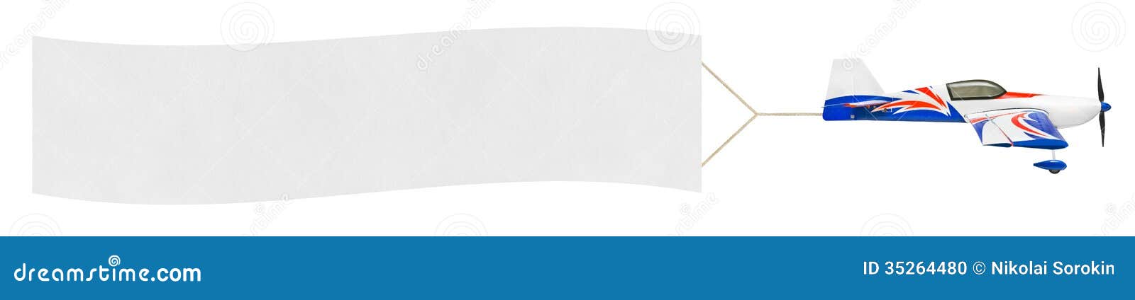 Flying airplane and banner stock photo. Image of abstract - 35264480