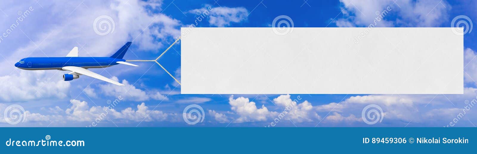 Flying airplane and banner stock photo. Image of frame - 89459306