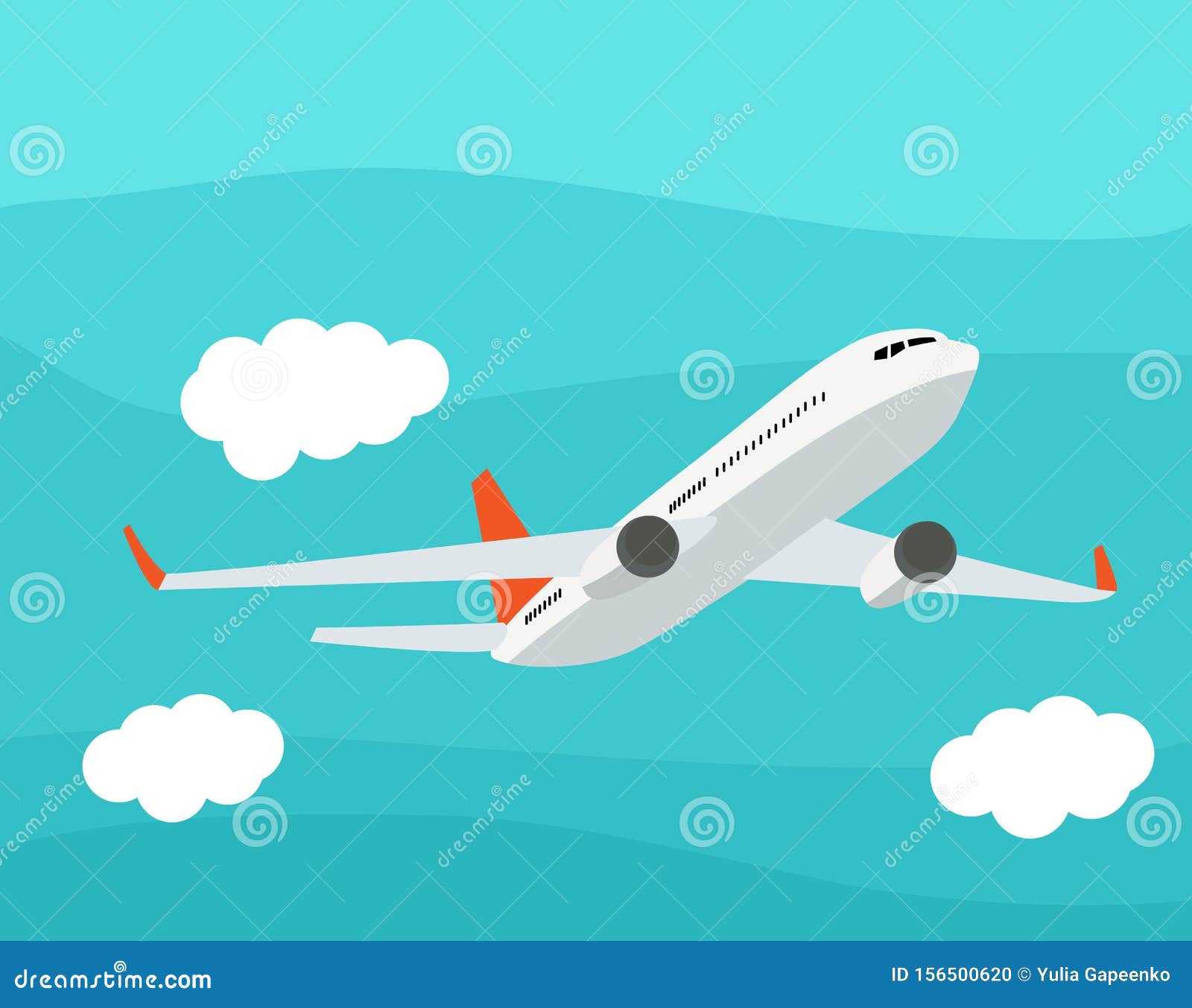 Flying Airplane Express Delivery Shipping Concept. Vector Illustration ...