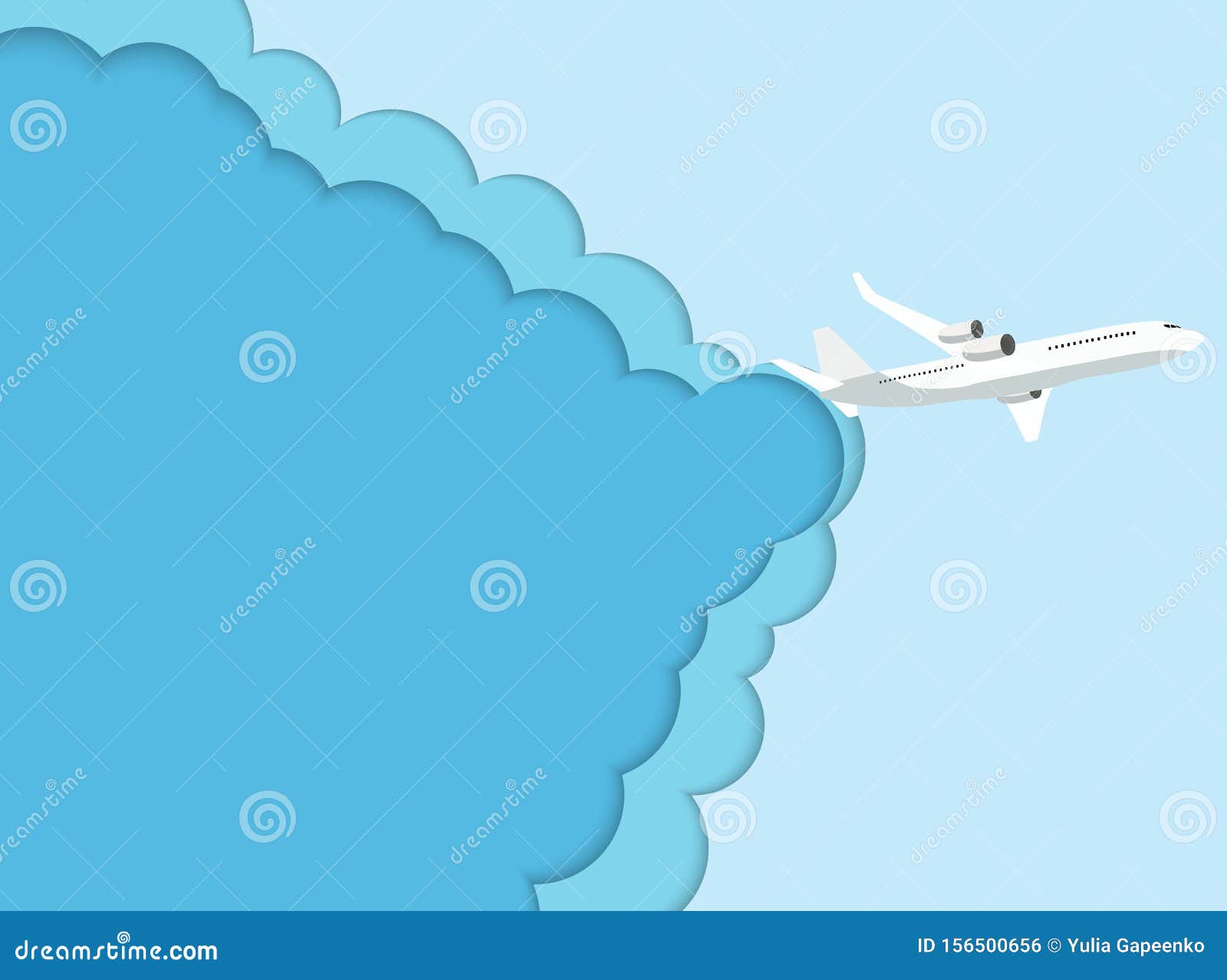 Flying Airplane Express Delivery Shipping Concept. Vector Illustration ...