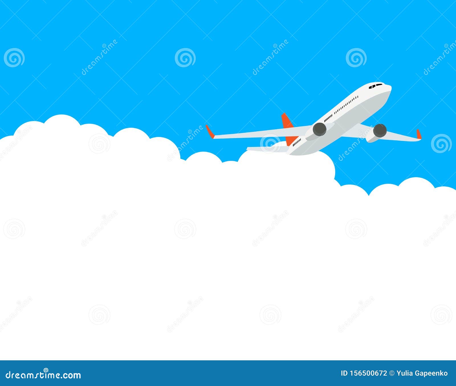 Flying Airplane With Contrails Icon For Travel Industry Cartoon Vector ...