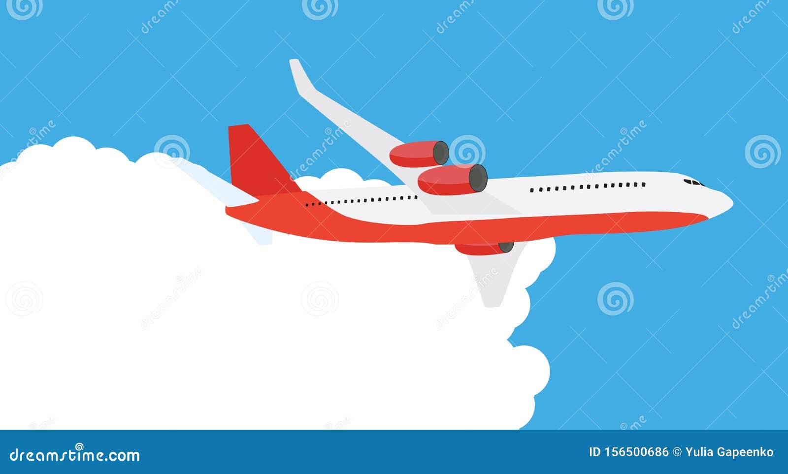 Flying Airplane Express Delivery Shipping Concept. Vector Illustration ...