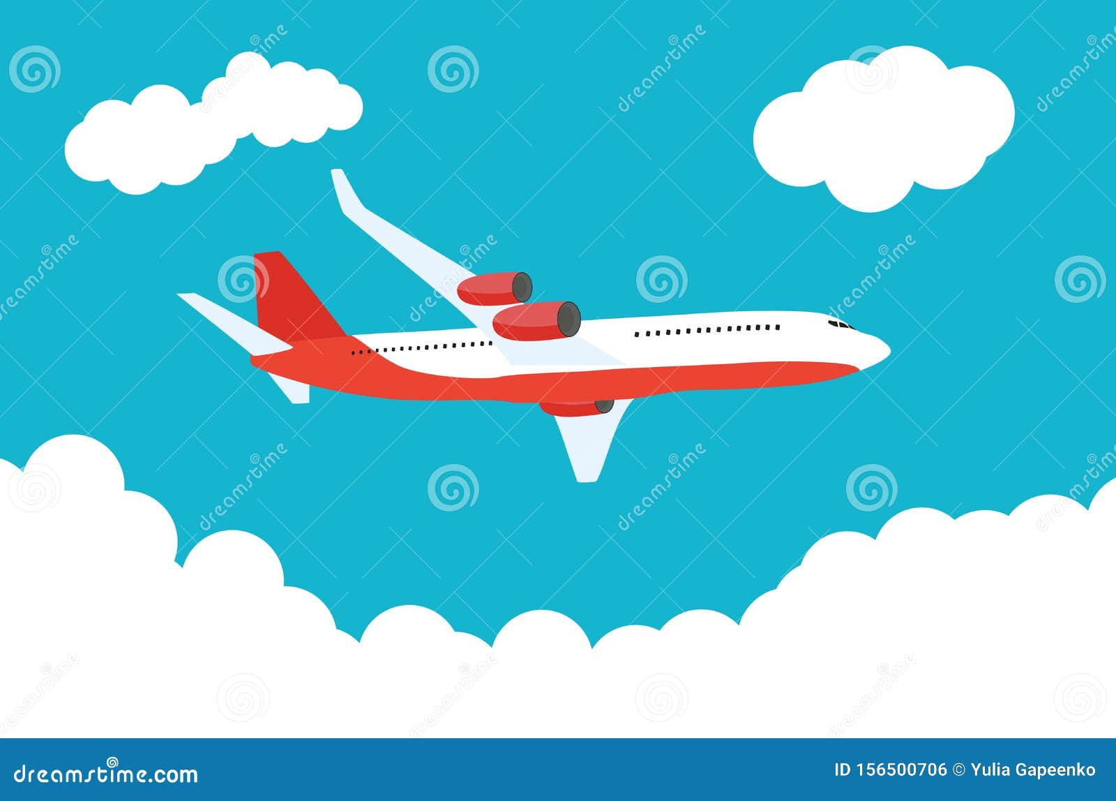 Flying Airplane Express Delivery Shipping Concept. Vector Illustration ...