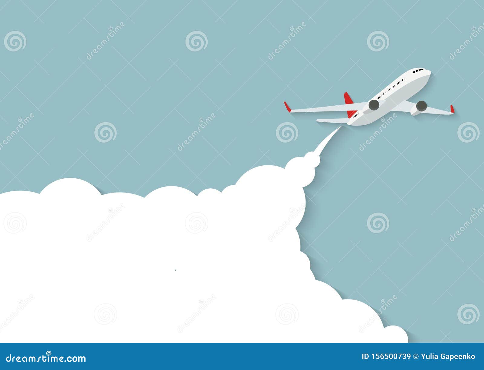 Flying Airplane Express Delivery Shipping Concept. Vector Illustration ...
