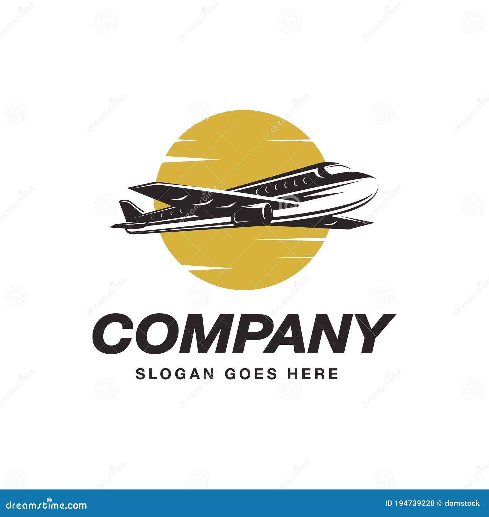 Flying Airplane Logo Icon Vector Template Stock Vector - Illustration ...