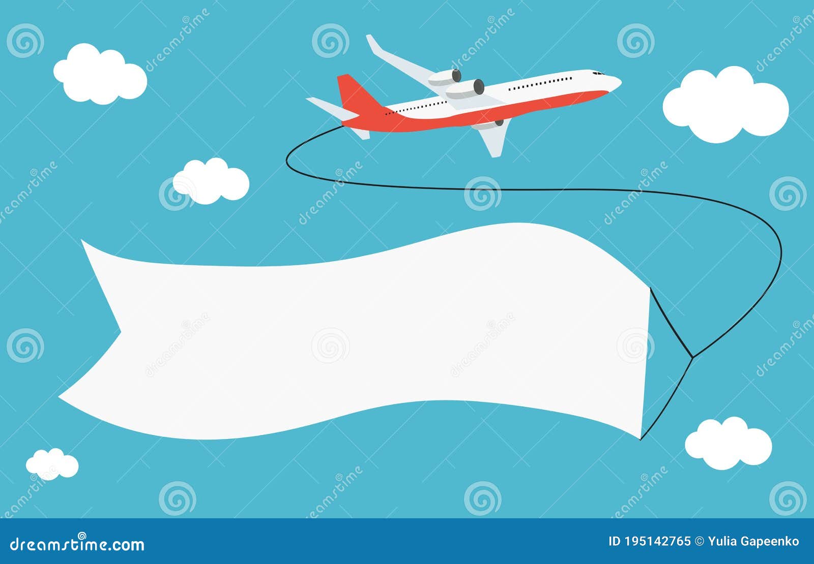 Flying Airplane with Place for Text. Vector Illustration Stock ...