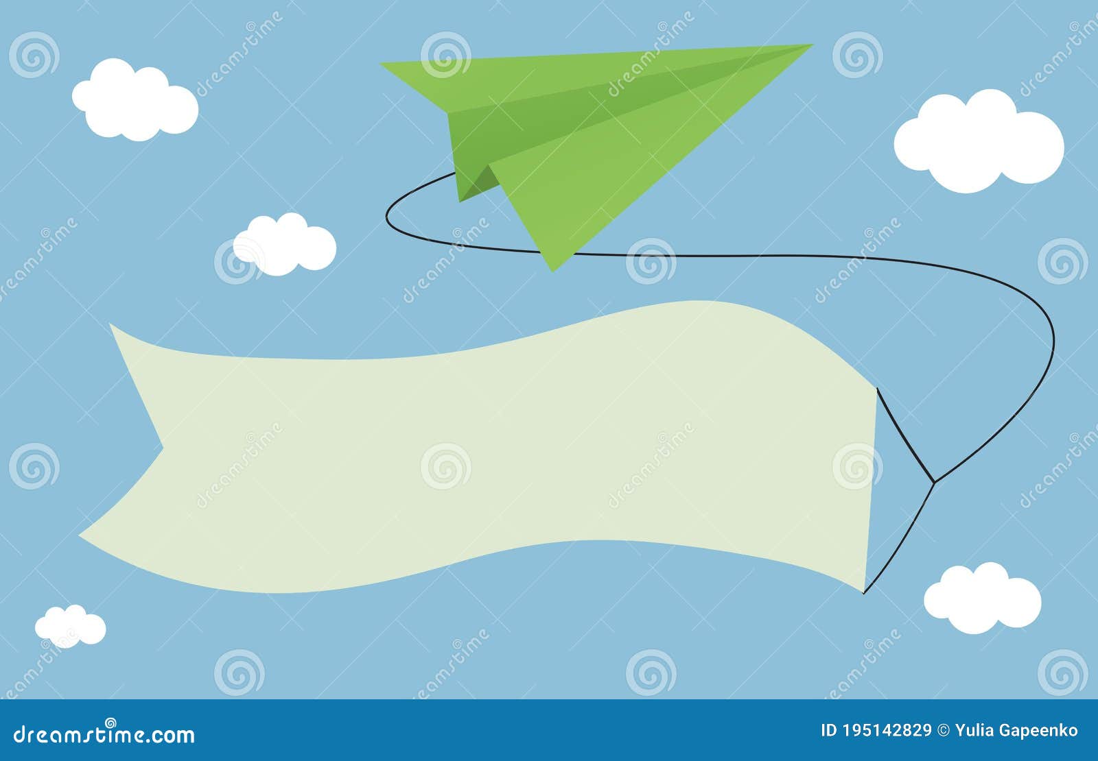 Flying Airplane with Place for Text. Vector Illustration Stock ...