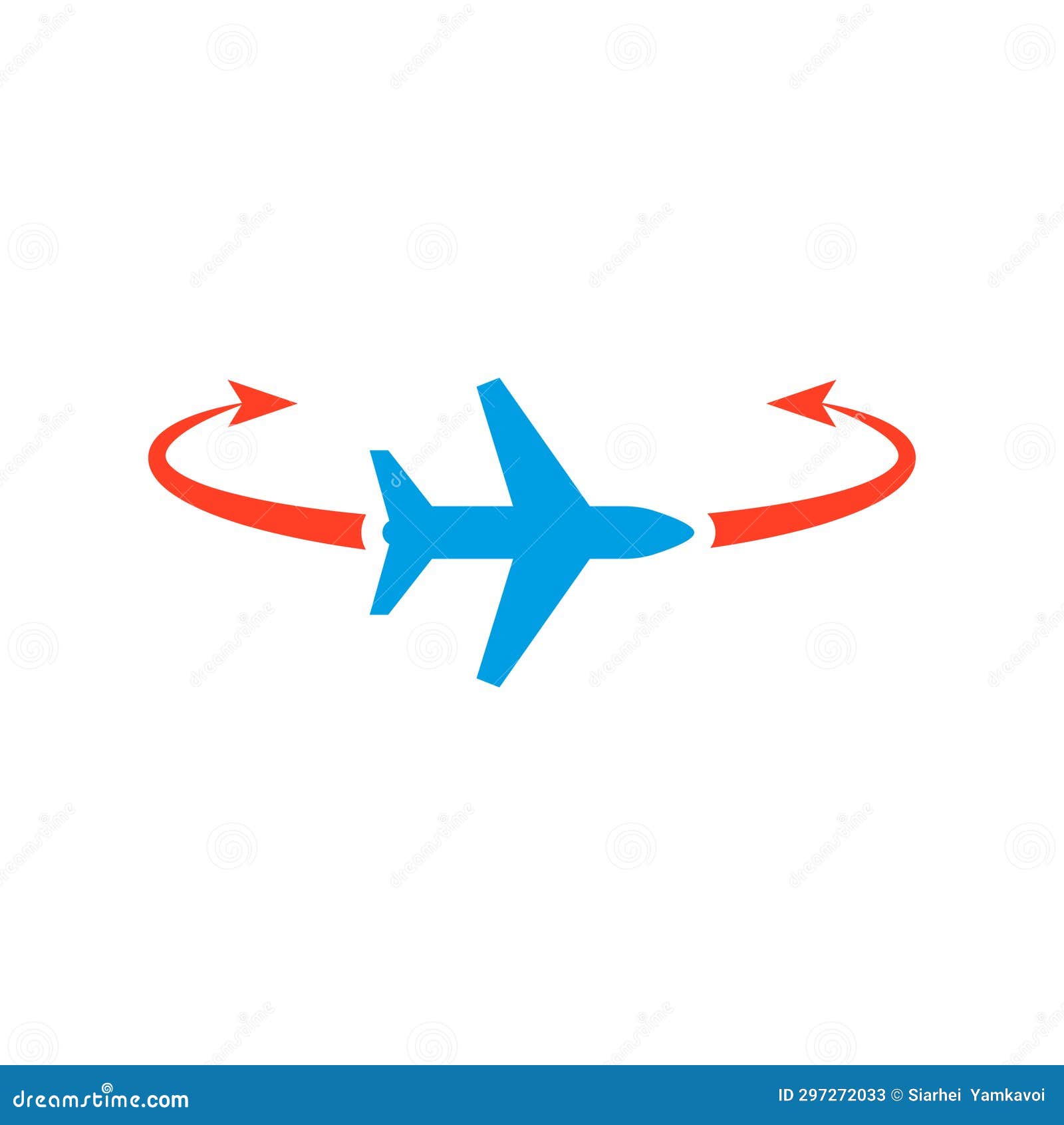 Flying Airplane and Semicircular Arrows. Stock Vector - Illustration of ...