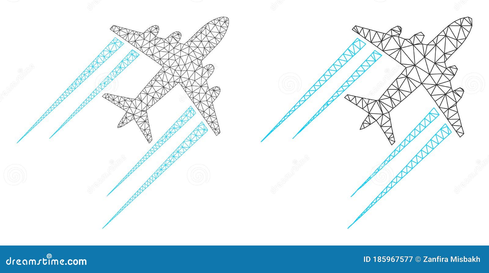 Flying Airplane Trace Icon - Vector Triangular Mesh Stock Vector ...