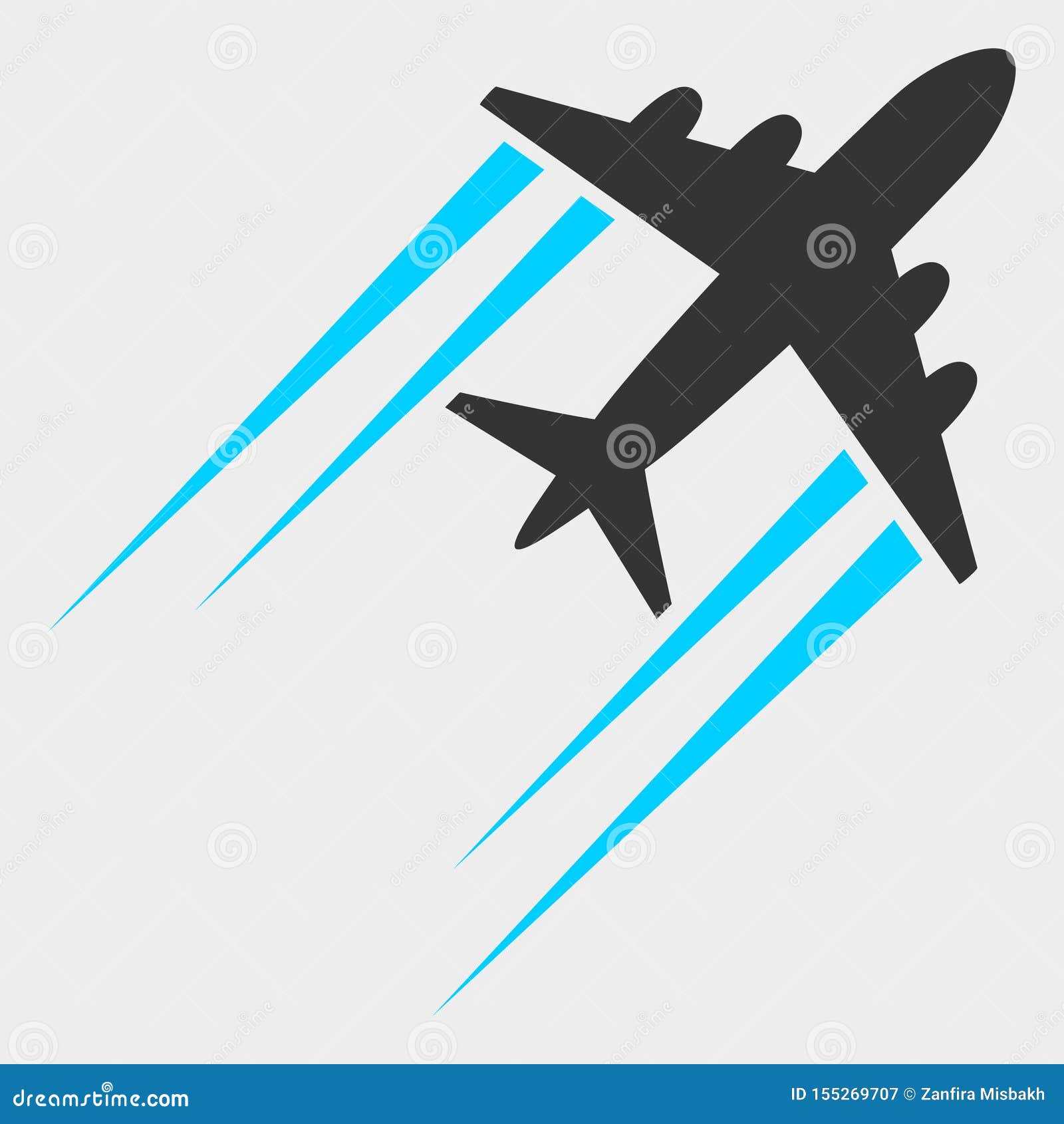 Flying Airplane Trace Raster Icon Illustration Stock Illustration ...
