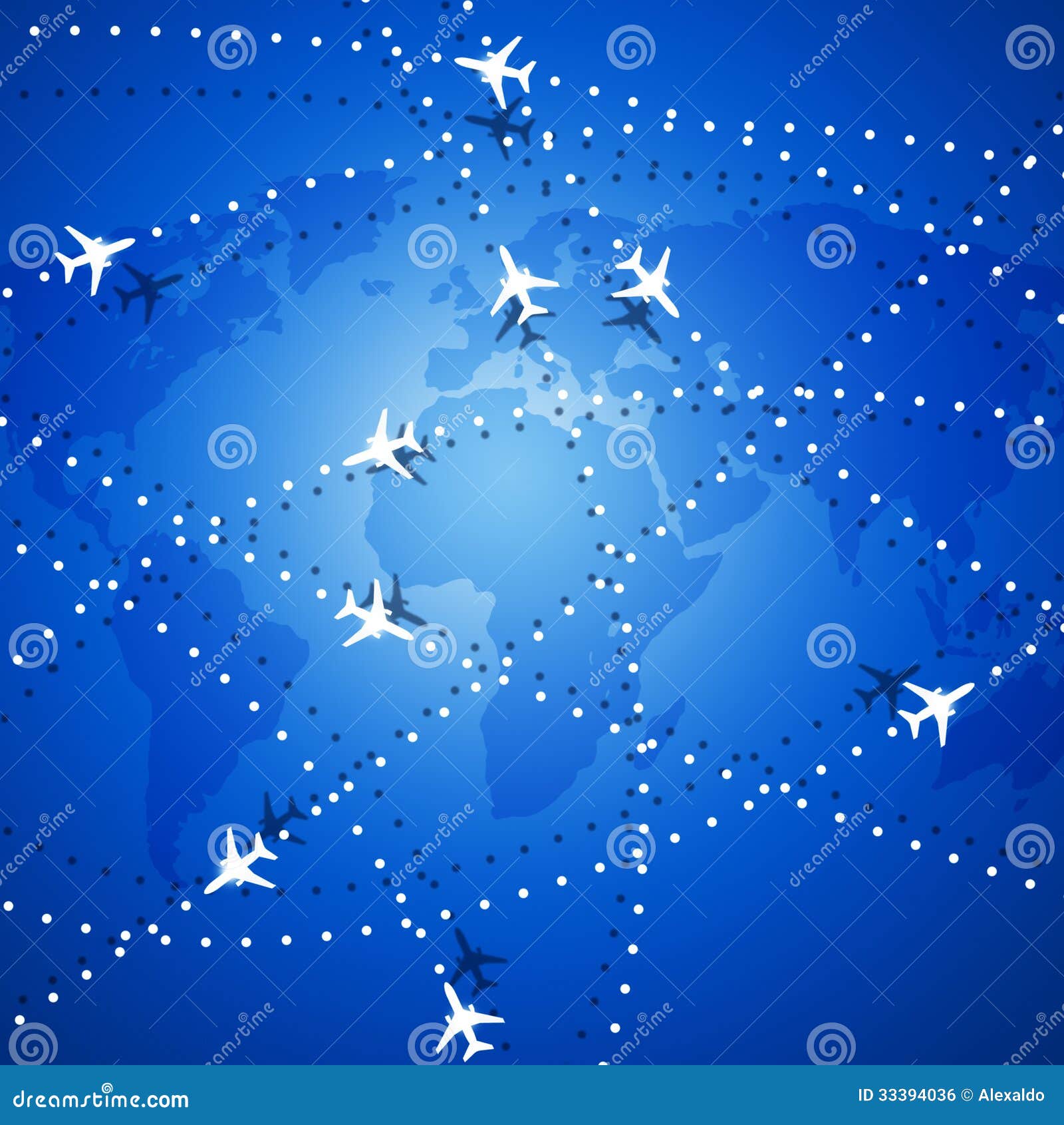 Airplanes Over World Map Vector Illustration | CartoonDealer.com #25019348