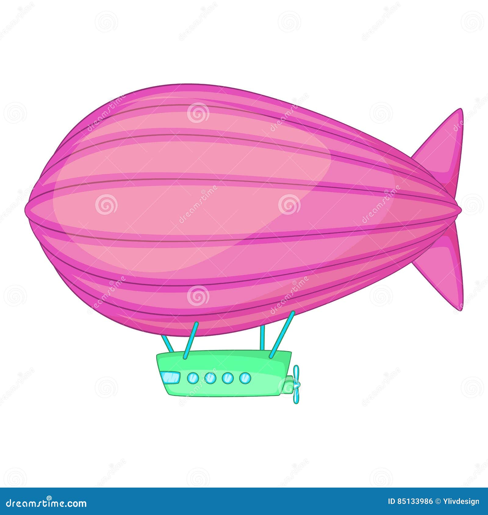 Flying Airship Icon, Cartoon Style Stock Vector - Illustration of oval ...