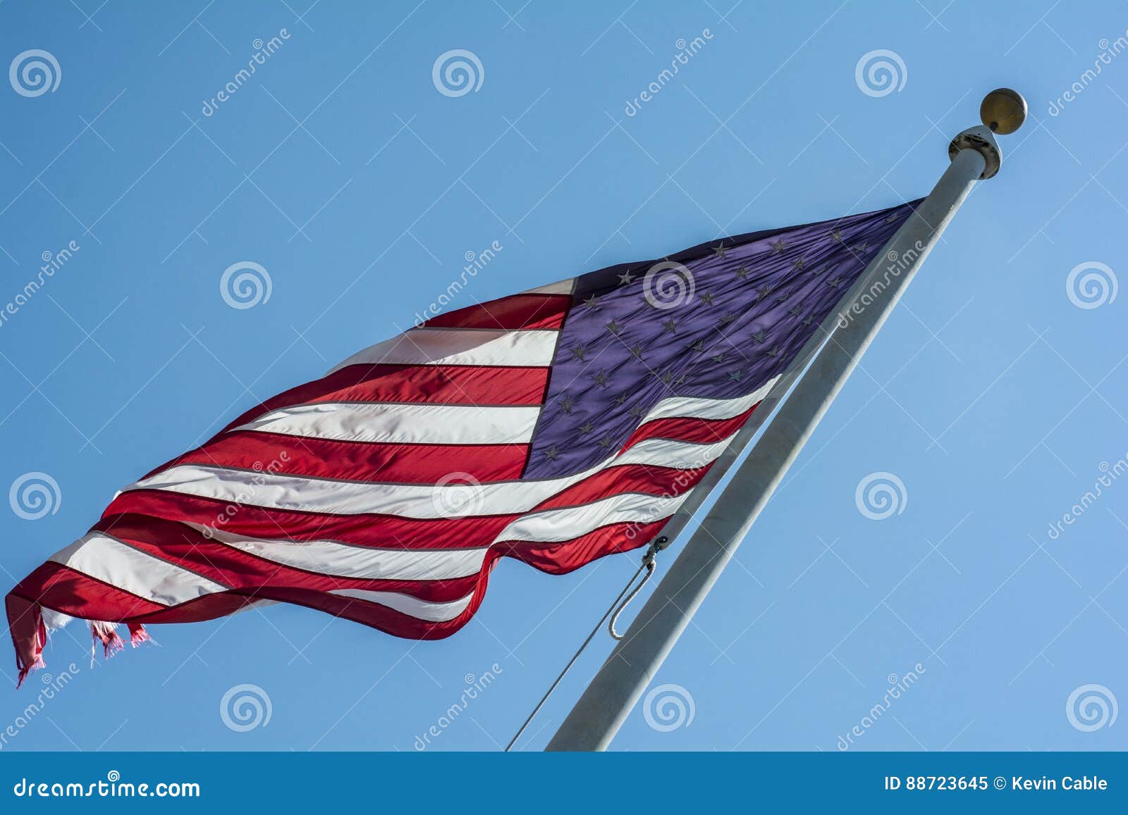 Flying american flag stock image. Image of blueskies - 88723645