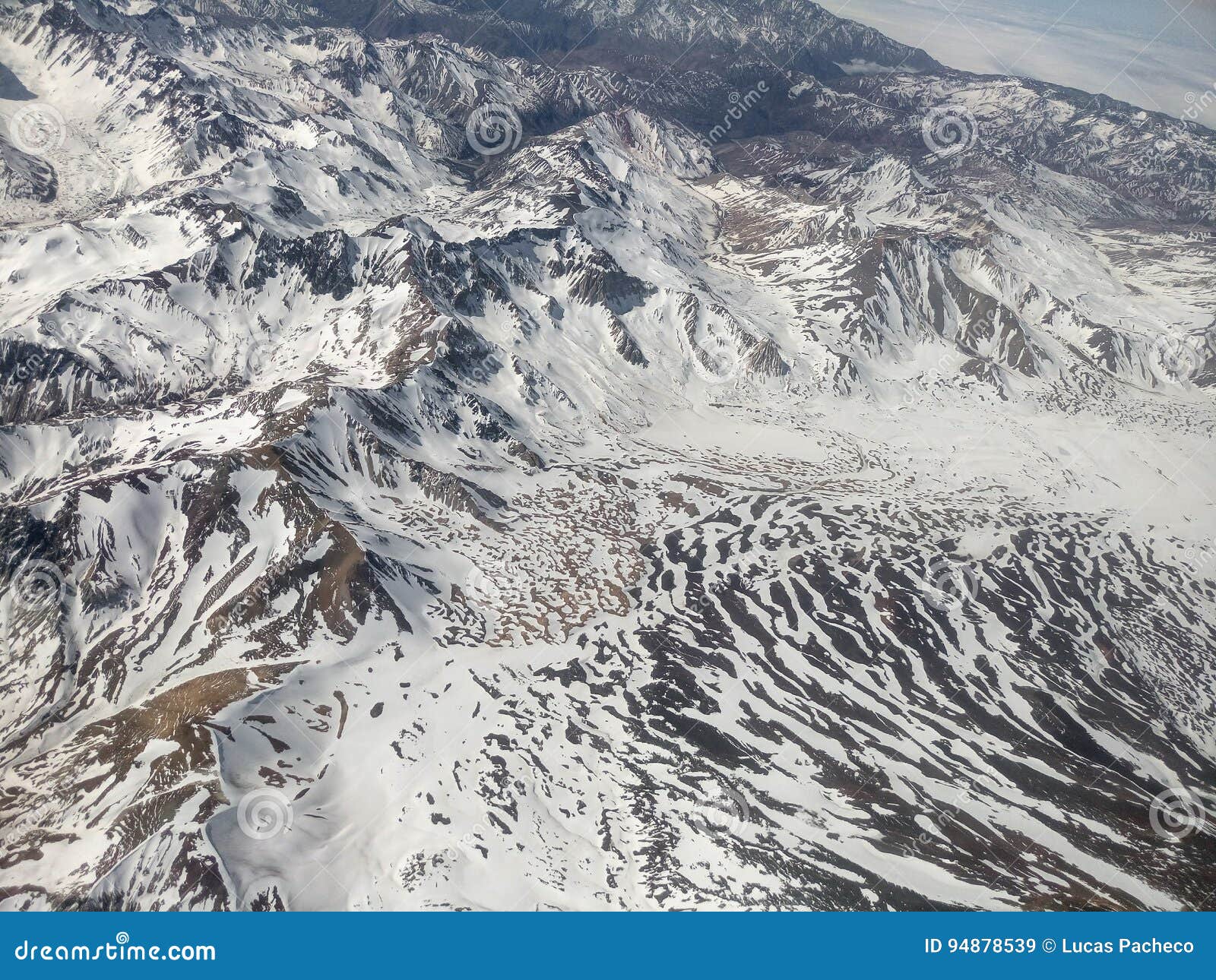 Flying by Andes stock image. Image of view, nature, photographed - 94878539