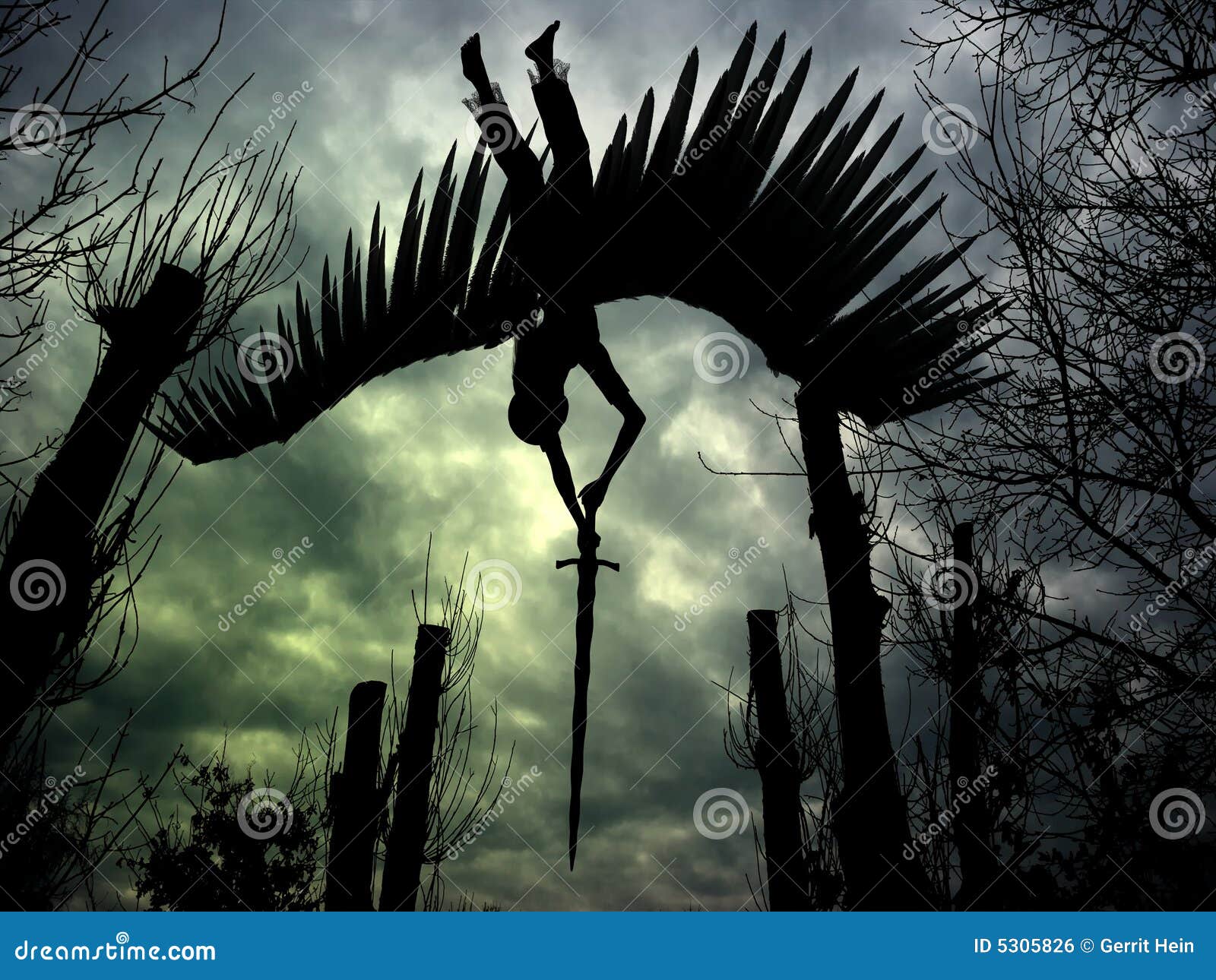 Flying angel stock illustration. Illustration of dark - 5305826