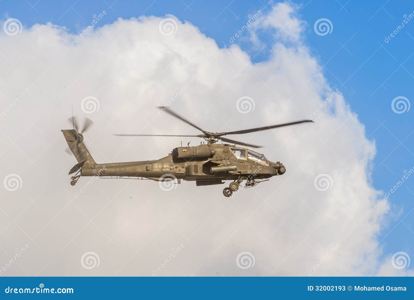 Flying Apache Helicopter stock image. Image of desert - 32002193