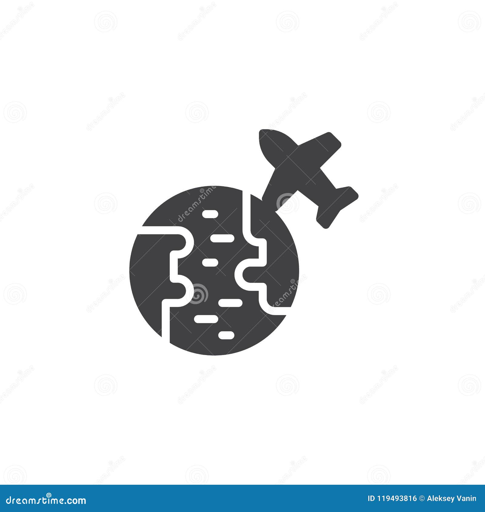 Flying Around the World Vector Icon Stock Vector - Illustration of ...