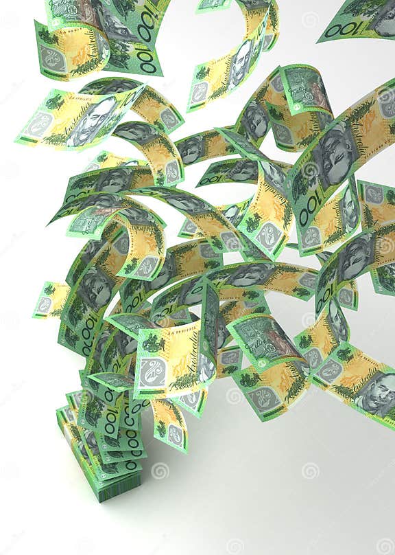 Flying Australian Dollar stock illustration. Illustration of bent ...