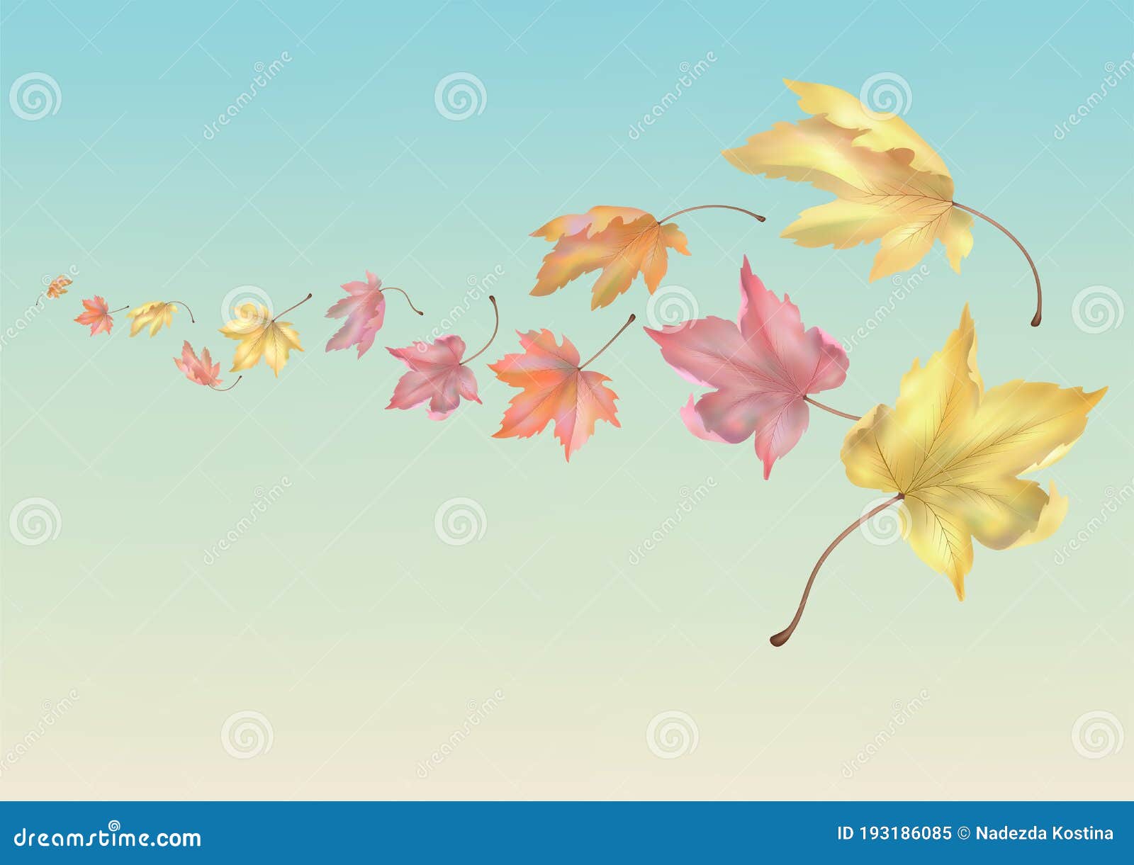 Flying Autumn Leaves stock vector. Illustration of season - 193186085