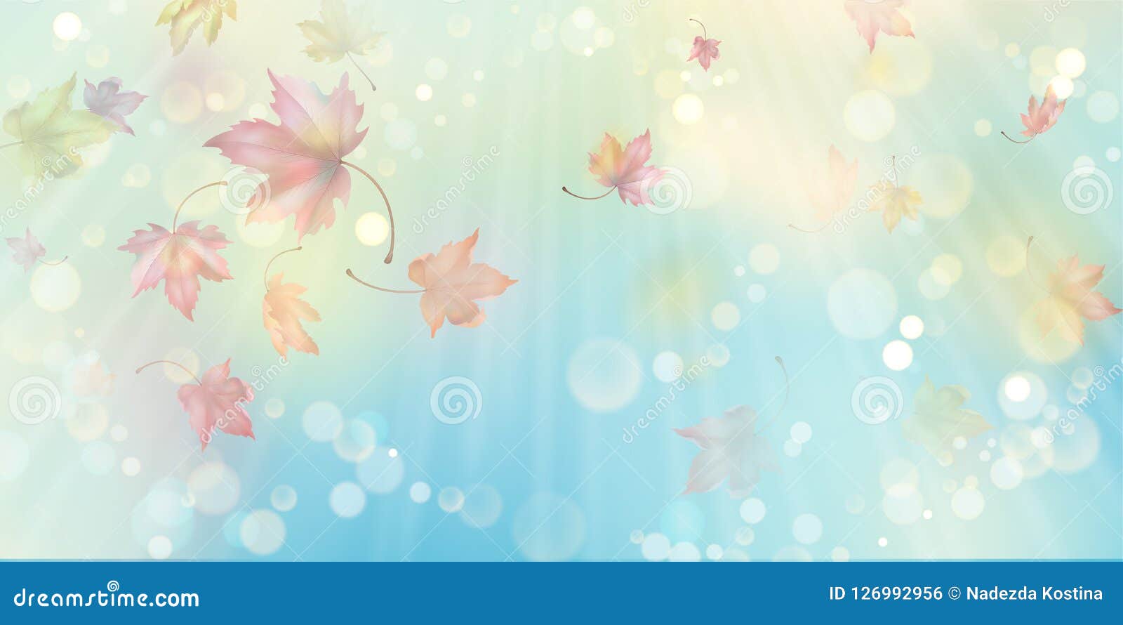 Flying Autumn Leaves stock vector. Illustration of maple - 126992956