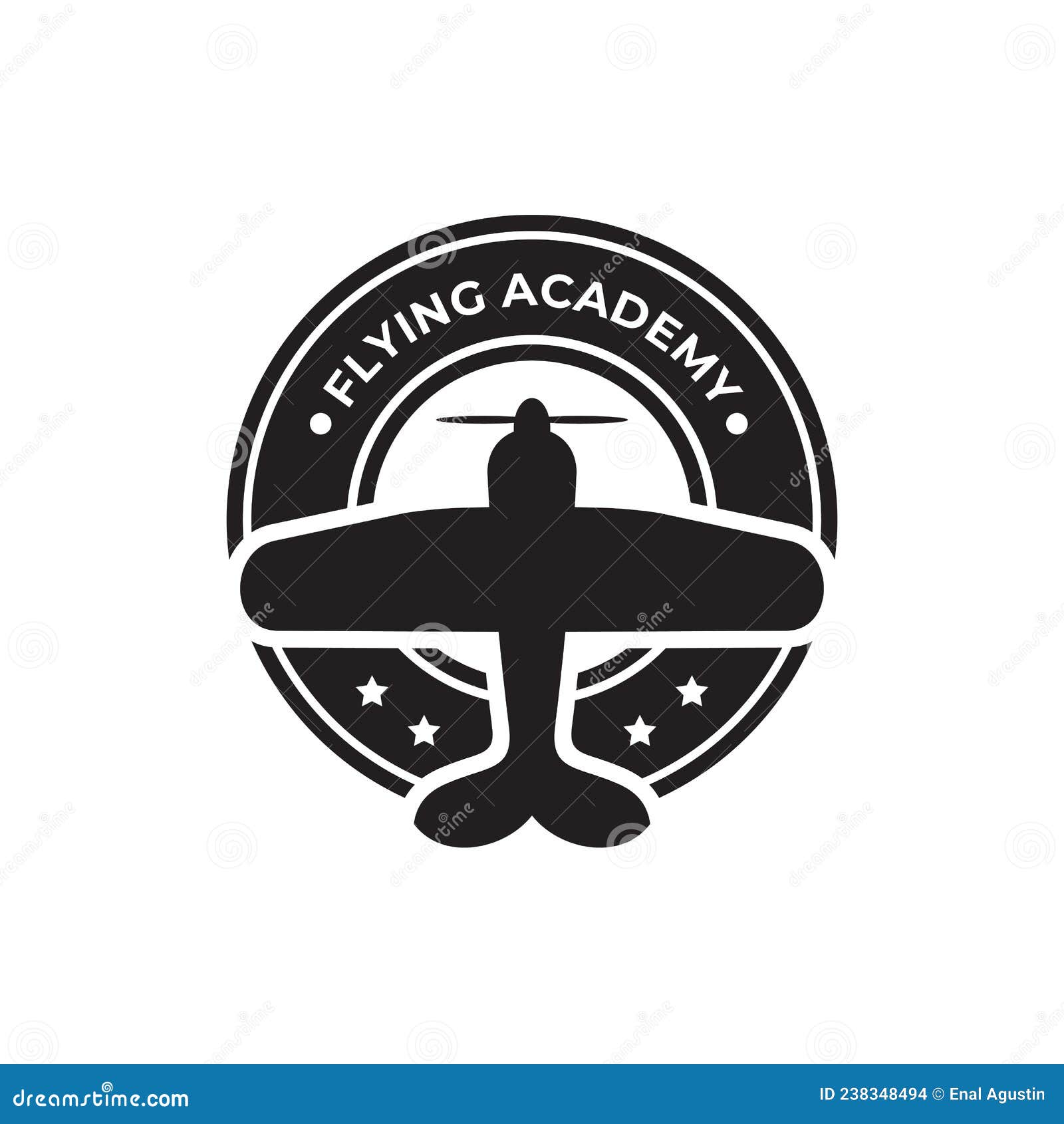 Flying Aviation Academy Emblem Logo Design Stock Vector - Illustration ...