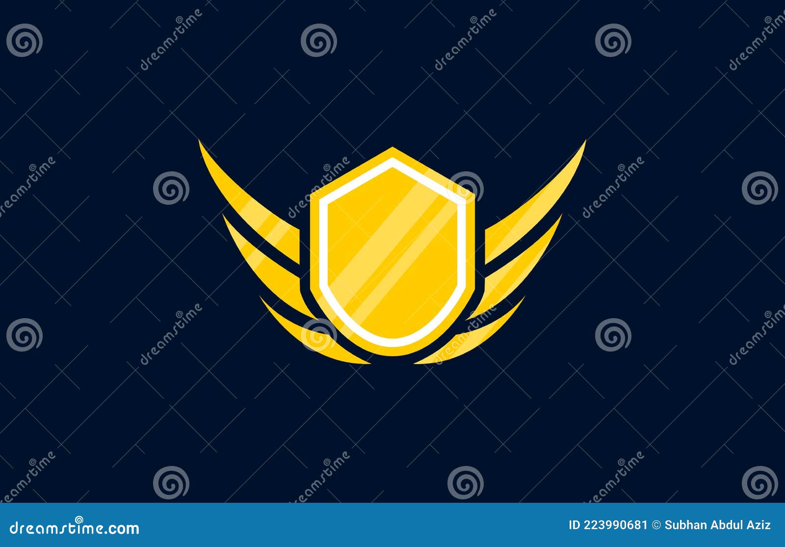 Flying Badge Shield Wings Logo Design Template Stock Vector ...