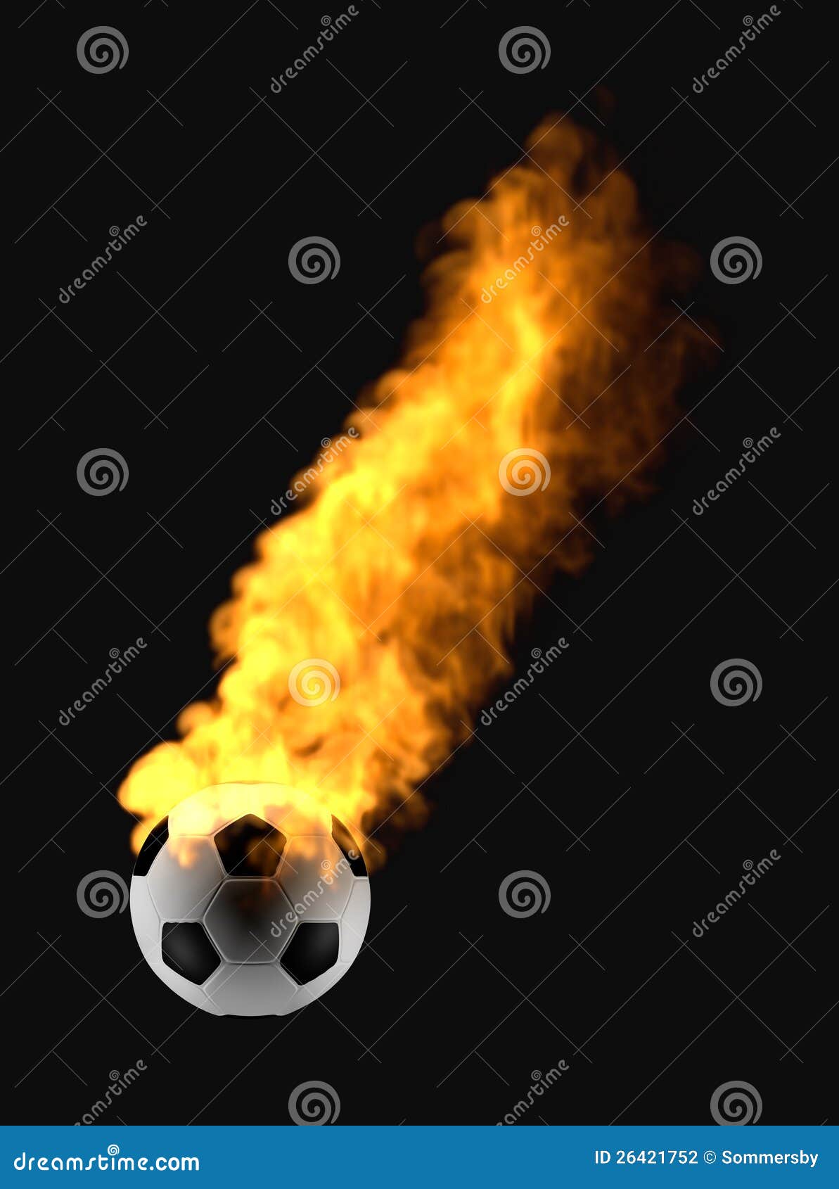 Flying ball in the fire stock illustration. Illustration of fiery ...