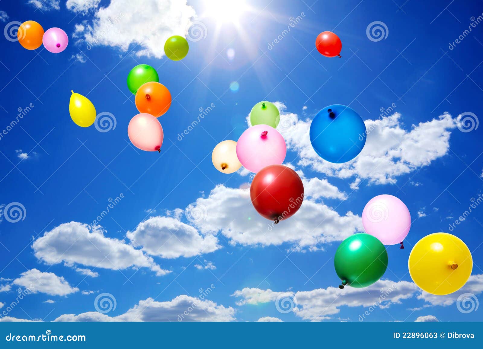 Flying Balloons stock image. Image of celebration, cloudscape - 22896063