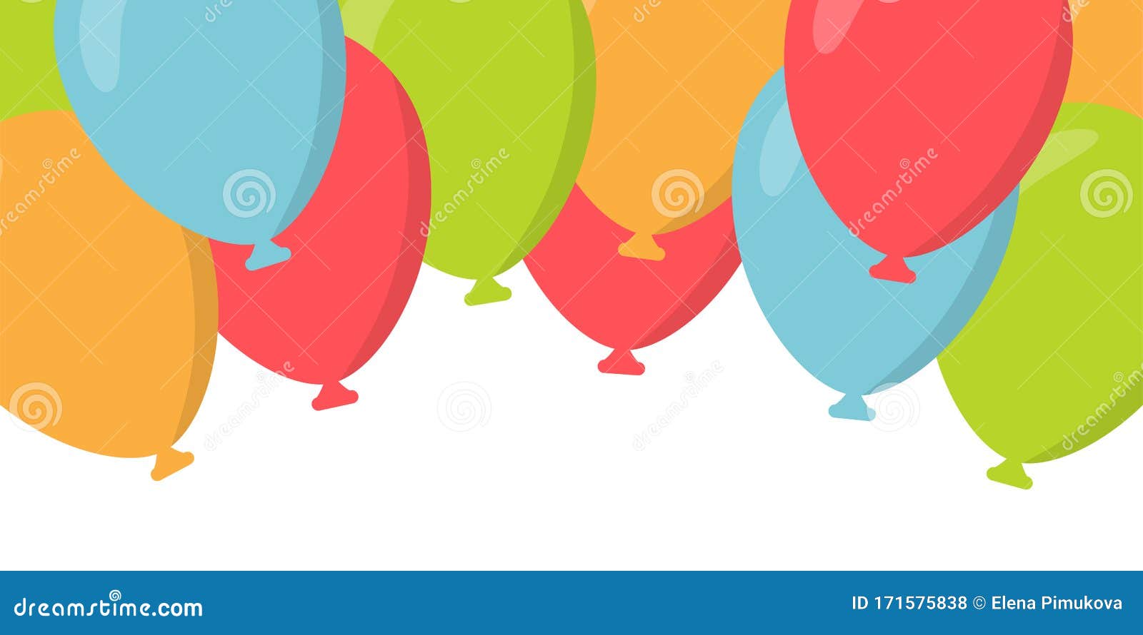 Balloons Header Background Design Element Of Happy Luxury Birthday ...